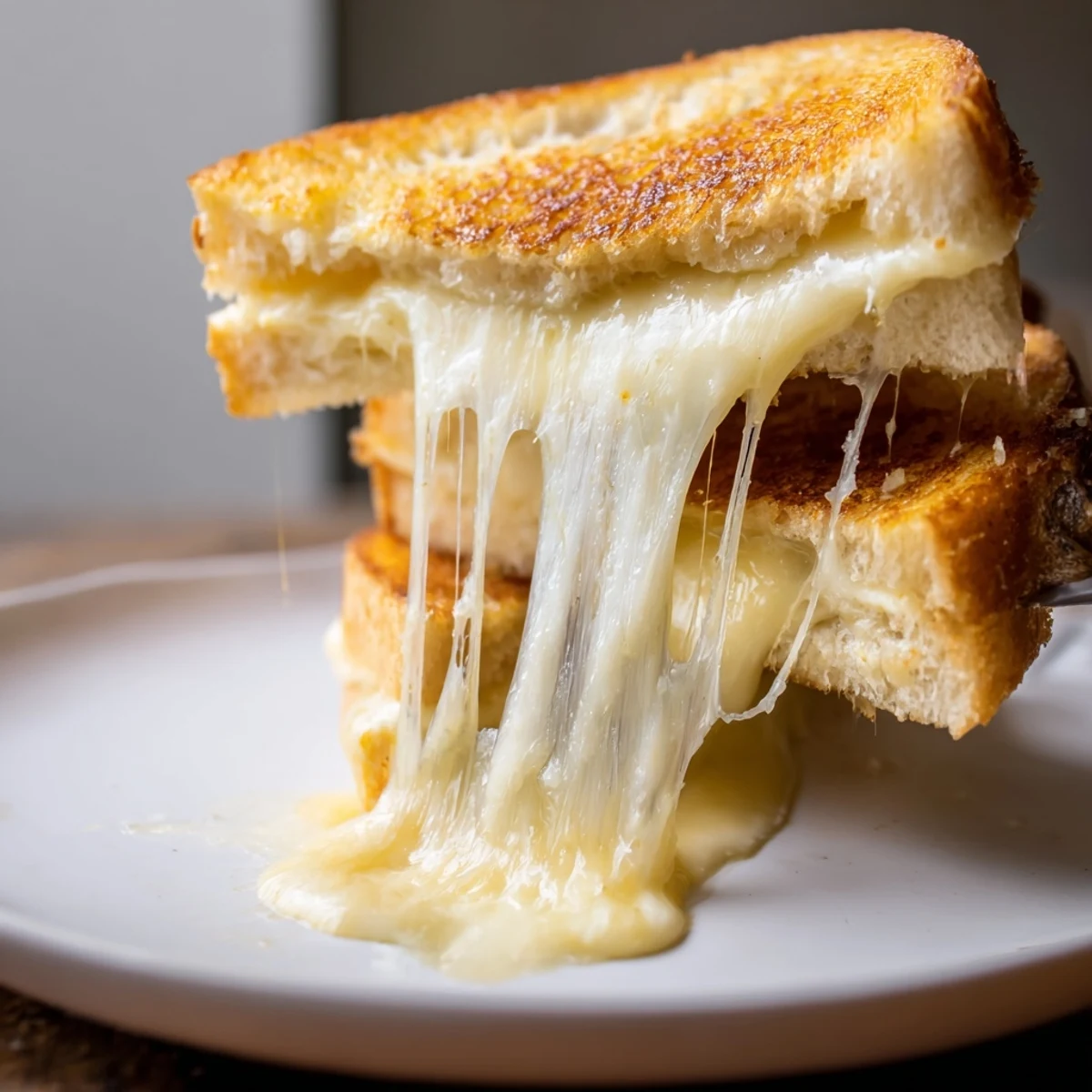 Triple Cheese Sourdough Grilled Cheese Sandwich